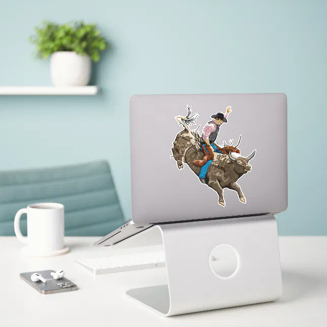 Rodeo bull rider sticker | Zazzle