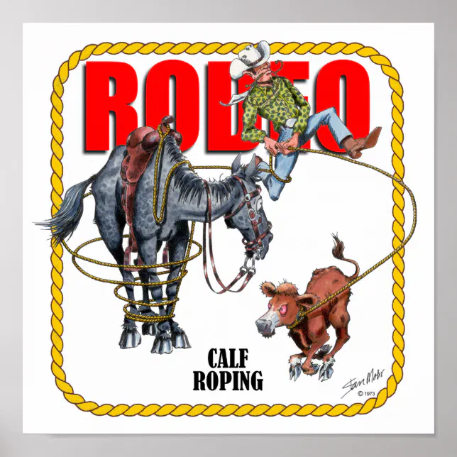Rodeo Calf Roper Poster | Zazzle