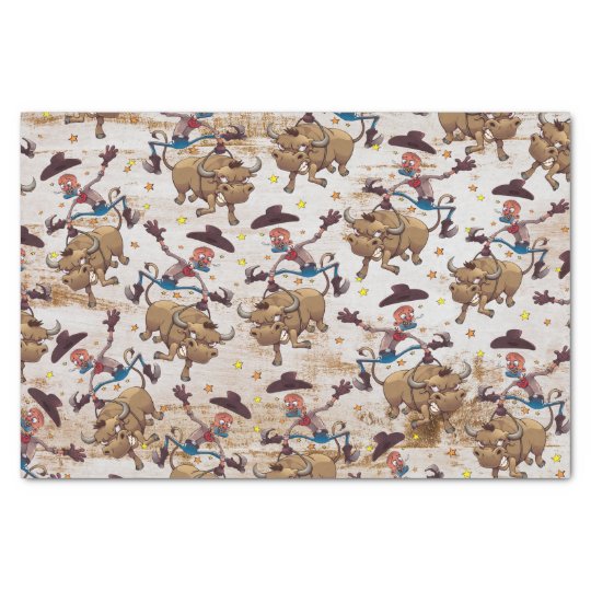 Rodeo Cowboy Bull Riding Country Western Tissue Paper | Zazzle.com