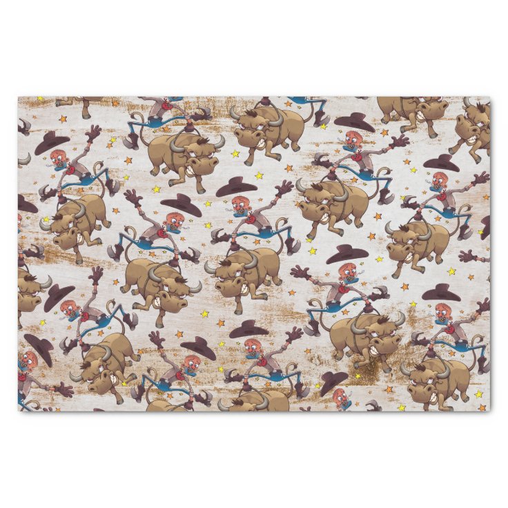 Rodeo Cowboy Bull Riding Country Western Tissue Paper | Zazzle
