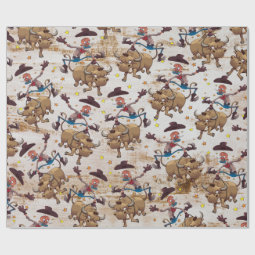 Rodeo Cowboy Bull Riding Country Western Wrapping Paper | Zazzle