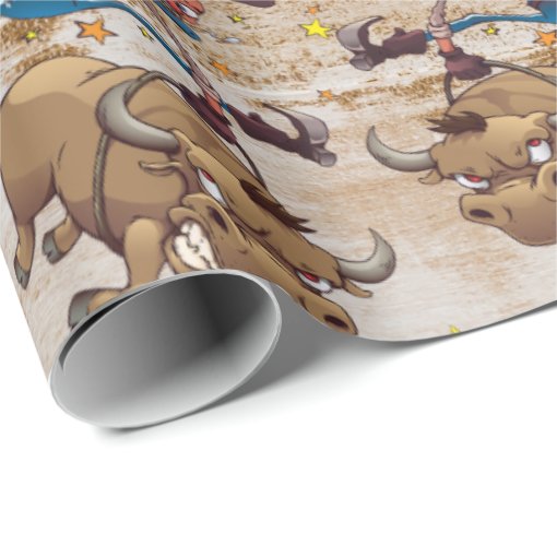 Rodeo Cowboy Bull Riding Country Western Wrapping Paper | Zazzle
