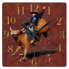 Buck and bull wildlife large clock | Zazzle.com