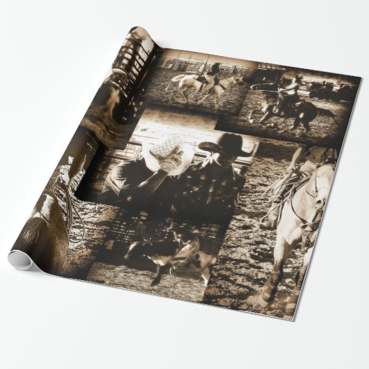 Rodeo Cowboy Rustic Country Western Wrapping Paper | Zazzle.com
