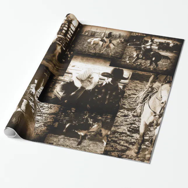 Rodeo Cowboy Rustic Country Western Wrapping Paper | Zazzle