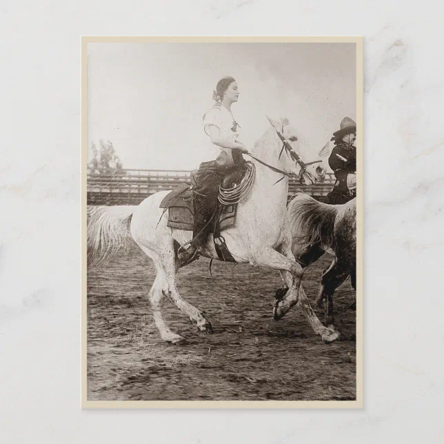 Rodeo Cowgirl Vintage Photo Postcard | Zazzle