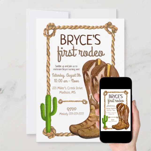 Rodeo First Birthday Invitation | Zazzle