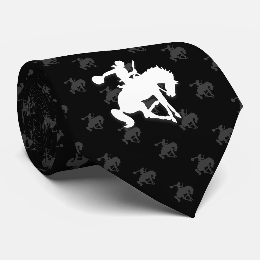 Rodeo Horses | Black Neck Tie | Zazzle