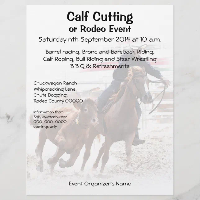 Rodeo or western riding event flyer | Zazzle
