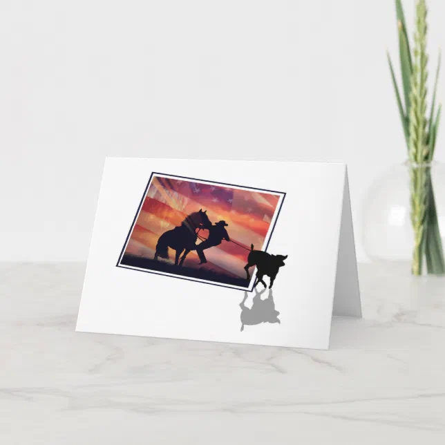 Rodeo Roping Cowboy and Horse Happy Father's Day Card | Zazzle
