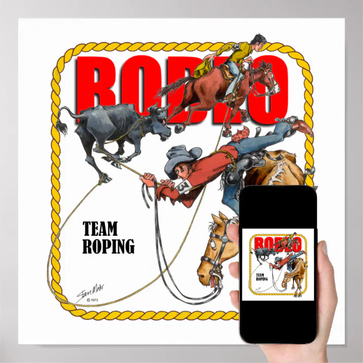 Rodeo Team Ropers Poster | Zazzle