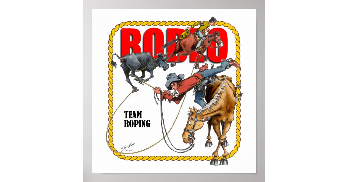 Rodeo Team Ropers Poster | Zazzle
