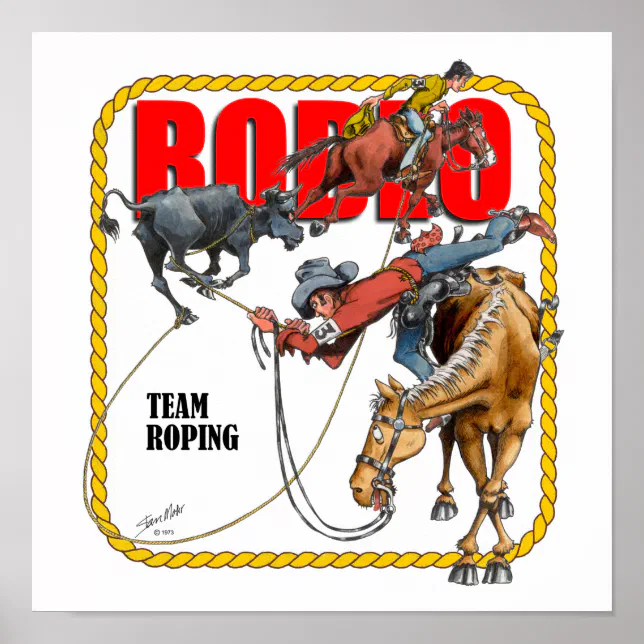 Rodeo Team Ropers Poster | Zazzle