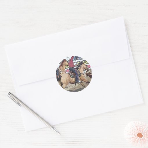 Rodeo Team Roping Classic Round Sticker | Zazzle