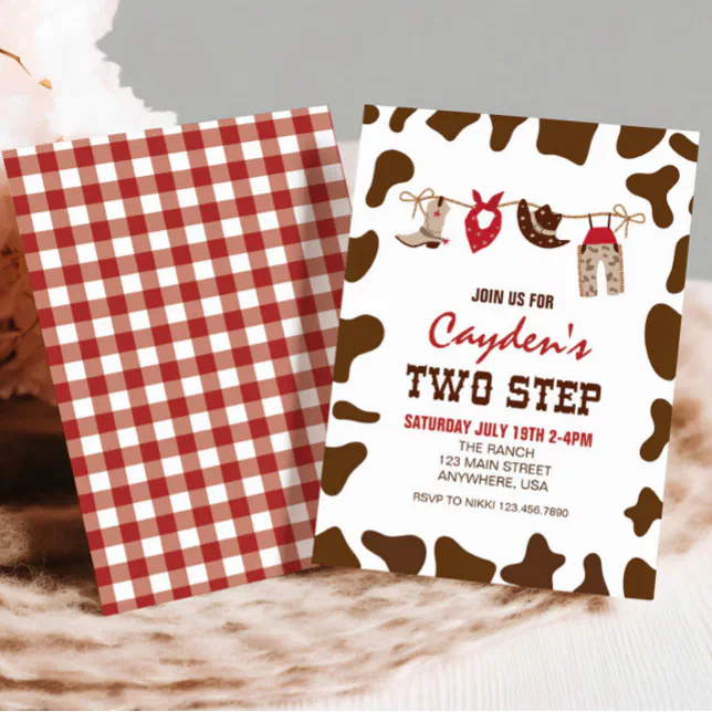 Rodeo Two step Western Cowboy 2ND Birthday Invitation | Zazzle