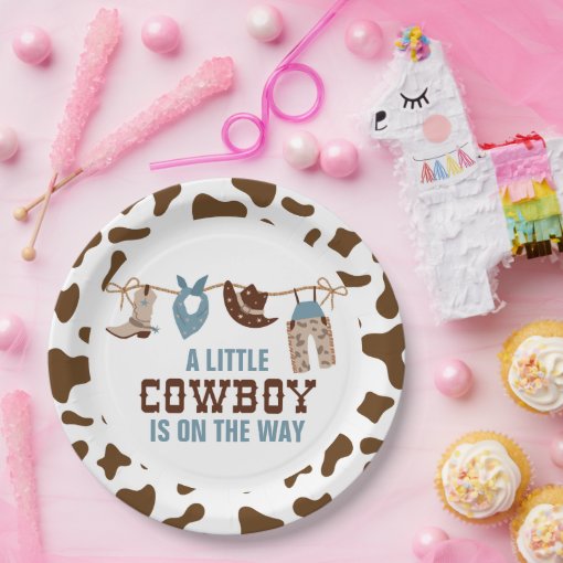 Rodeo Western Cowboy Baby Shower Paper Plates | Zazzle