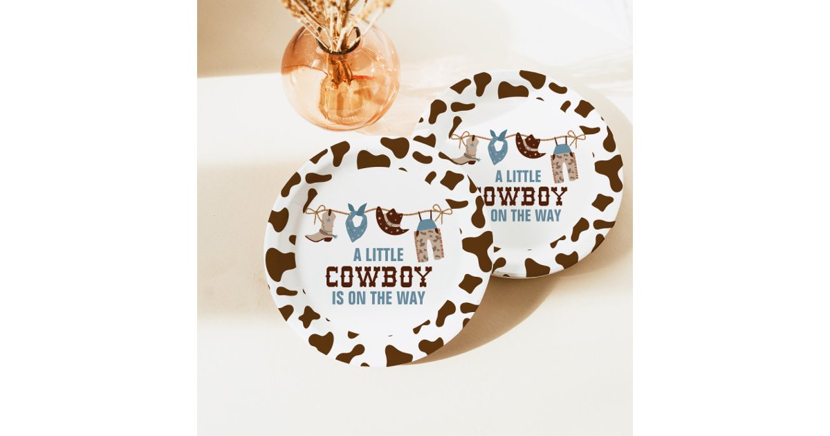 Rodeo Western Cowboy Baby Shower Paper Plates | Zazzle