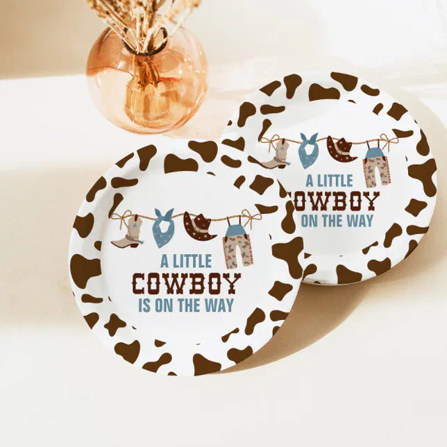 Rodeo Western Cowboy Baby Shower Paper Plates | Zazzle