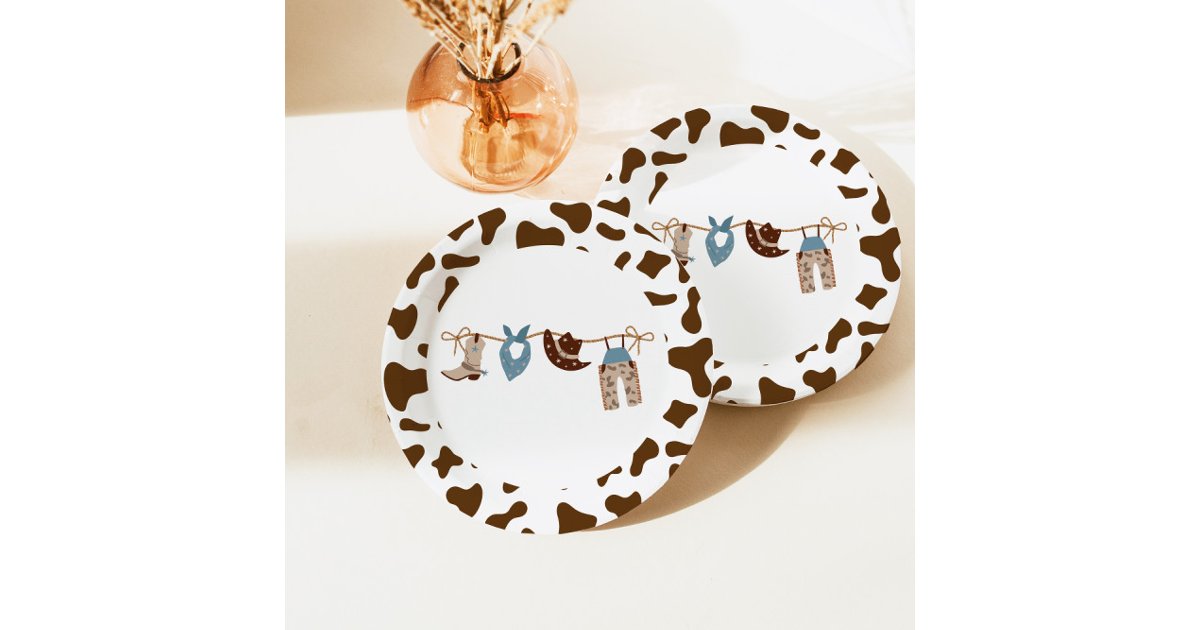 Rodeo Western Cowboy Baby Shower Paper Plates | Zazzle