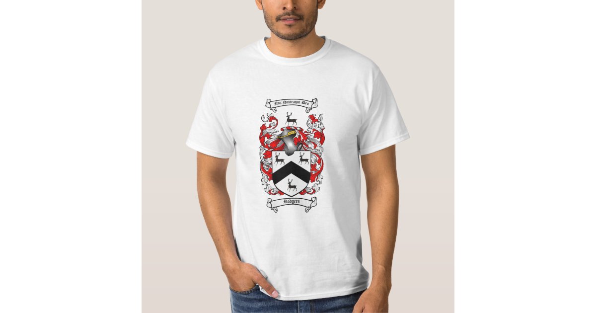 Rodgers Family Crest - Rodgers Coat of Arms T-Shirt | Zazzle