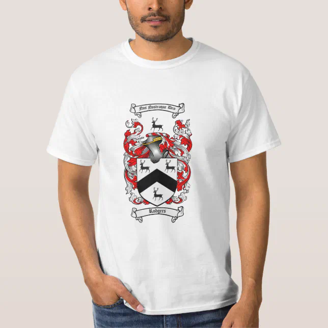 Rodgers Family Crest - Rodgers Coat of Arms T-Shirt | Zazzle