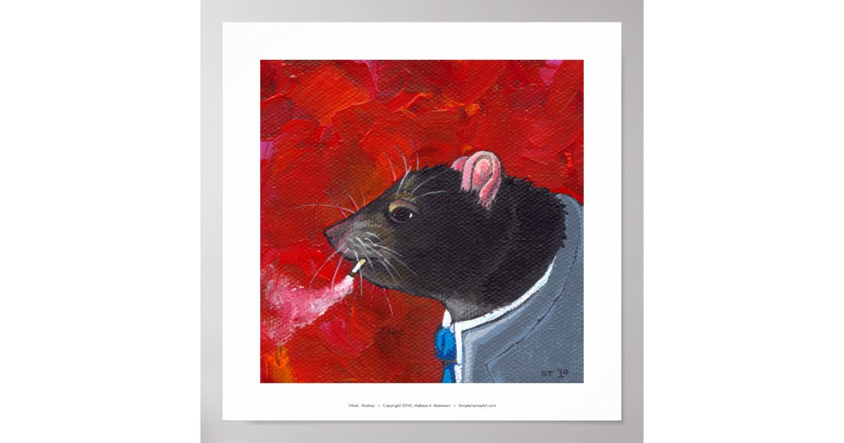 Rodney the Rat - business suit smoking unique art Poster | Zazzle