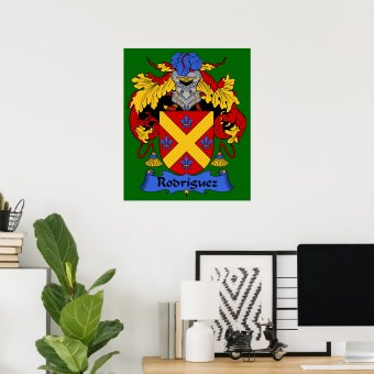 Rodriguez Coat of Arms Heraldic Print | Zazzle