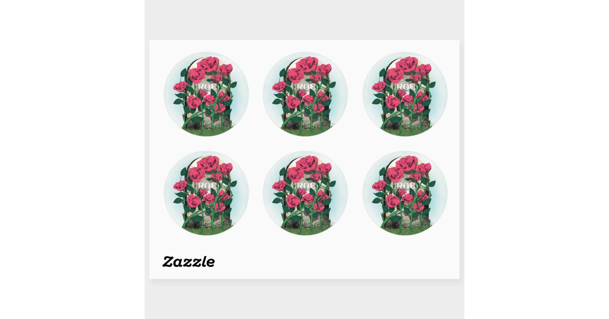 Roe Gravestone round stickers | Zazzle