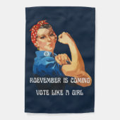 Roevember is Coming Rosie the Riveter Garden Flag | Zazzle