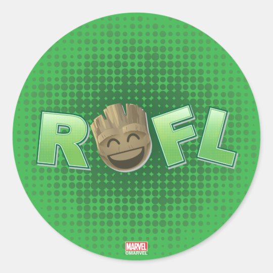 ROFL Groot Emoji Classic Round Sticker | Zazzle.com