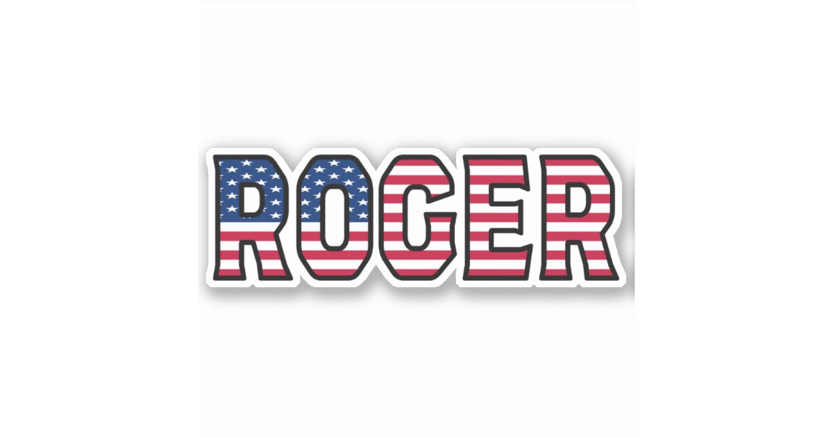 Roger Name First Name USA Sticker Stickerset | Zazzle