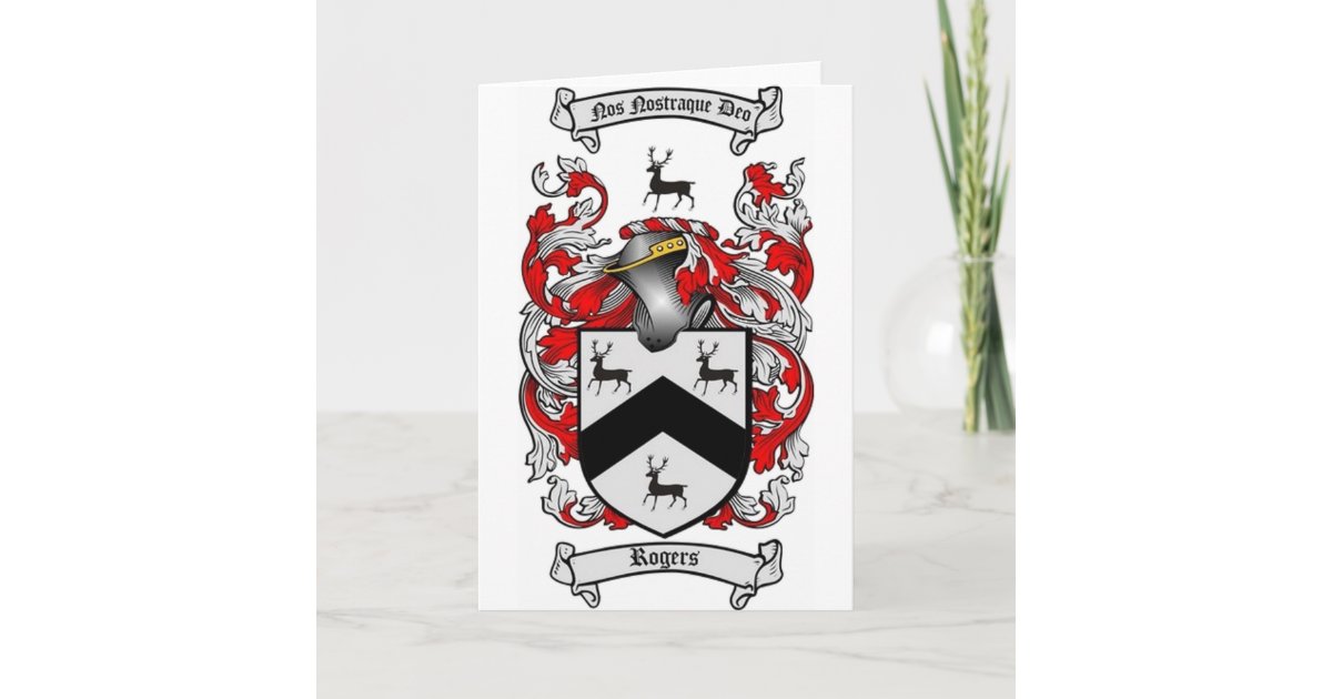 ROGERS Family Crest Card | Zazzle