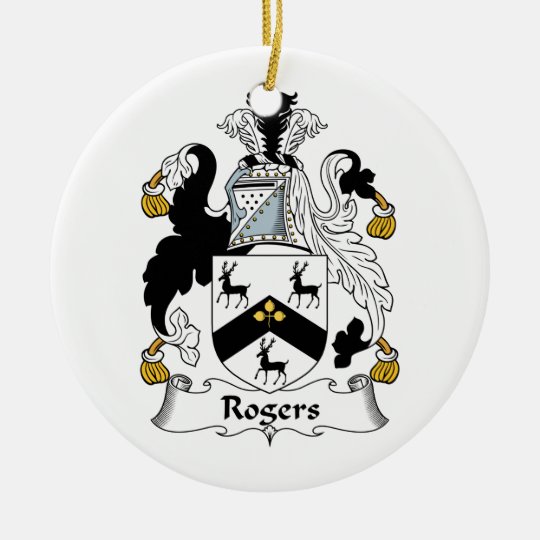 Rogers Family Crest Ceramic Ornament | Zazzle.com