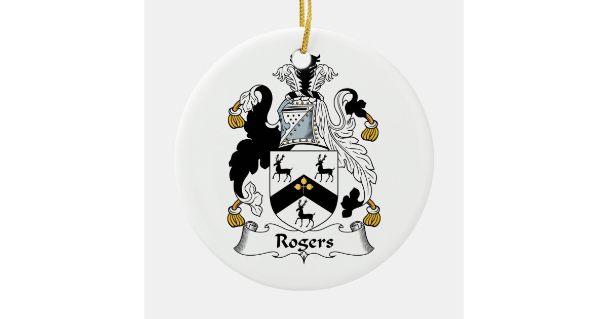 Rogers Family Crest Ceramic Ornament | Zazzle