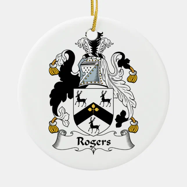 Rogers Family Crest Ceramic Ornament | Zazzle