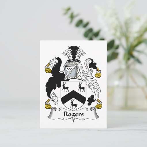 Rogers Family Crest Postcard | Zazzle