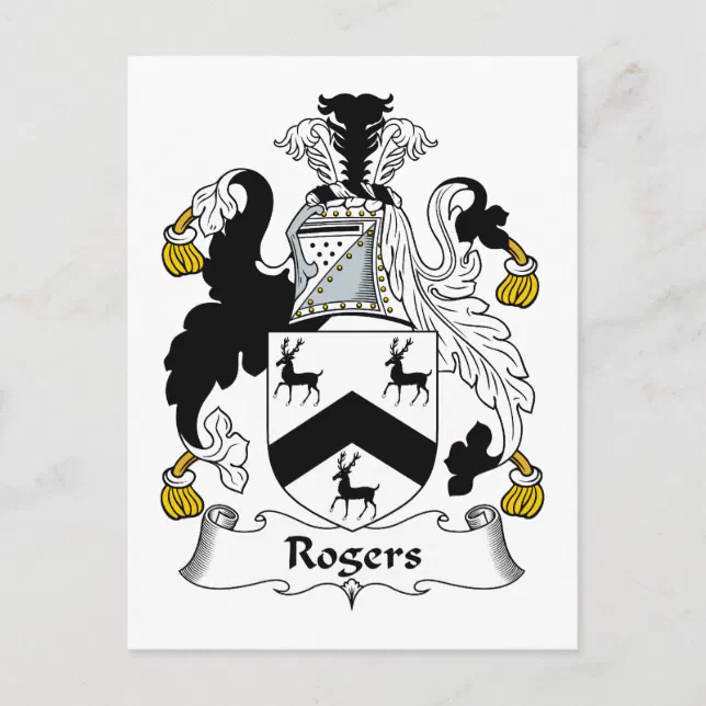 Rogers Family Crest Postcard | Zazzle