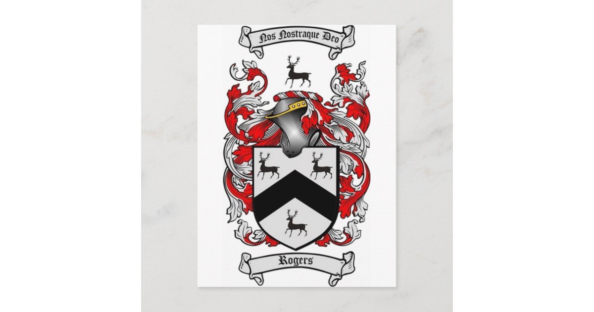 ROGERS Family Crest Postcard | Zazzle