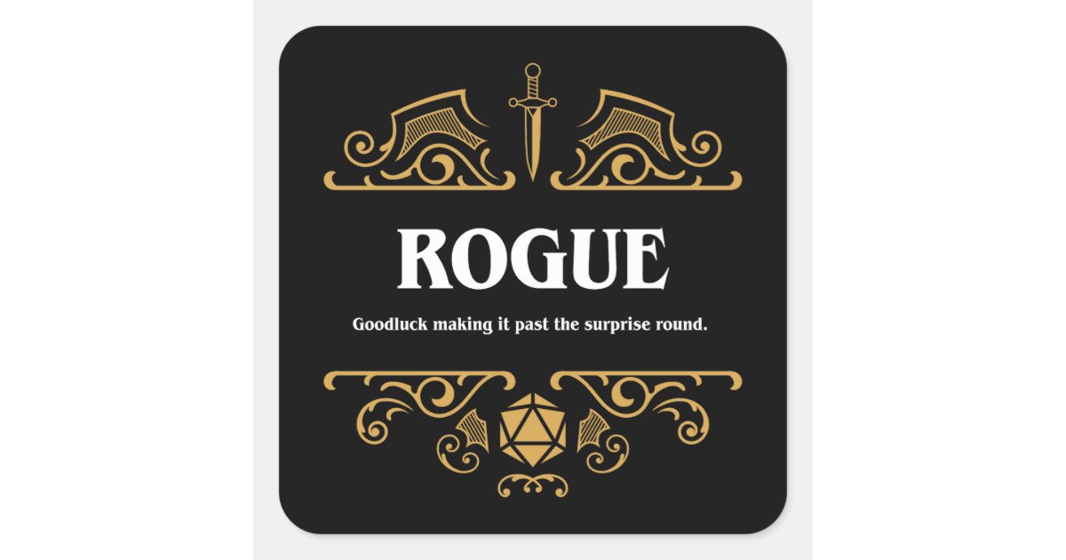 Rogue Class Tabletop RPG Gaming Square Sticker | Zazzle