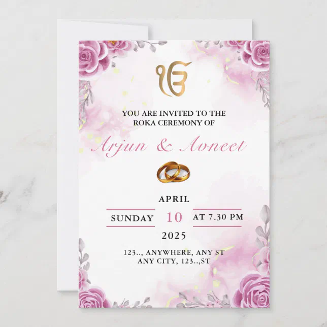 Roka Ceremony Invitation Card, Editable | Zazzle