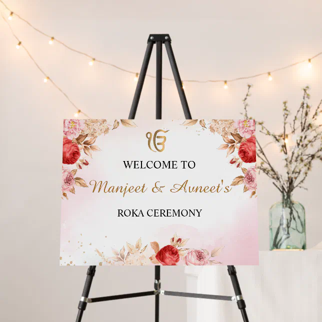Roka Ceremony Welcome Sign , Engagement board | Zazzle