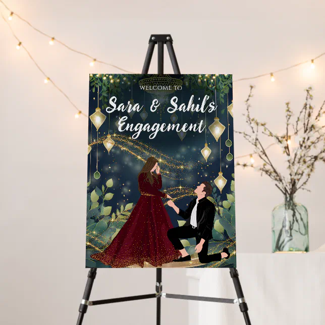 Roka welcome sign & Indian Engagement Sign | Zazzle