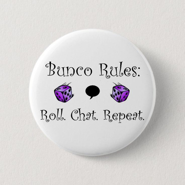 Roll. Chat. Repeat. Pinback Button | Zazzle