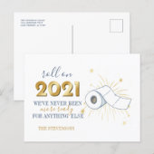 Roll On 2021 Happy New Year Funny Personalize Holiday Postcard | Zazzle