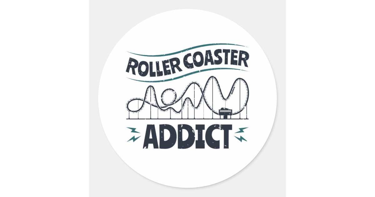 Roller Coaster Addict Classic Round Sticker | Zazzle