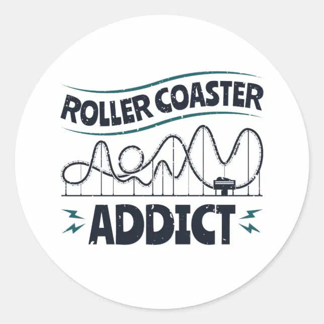 Roller Coaster Addict Classic Round Sticker | Zazzle