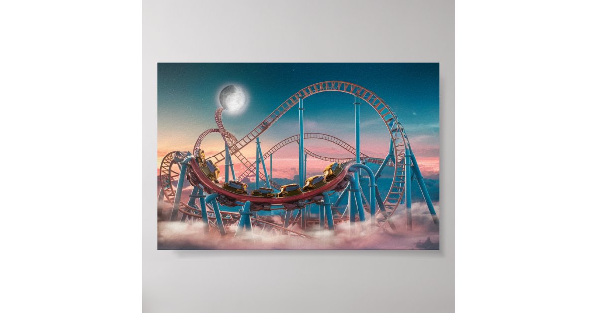 roller coaster- amusement park poster | Zazzle