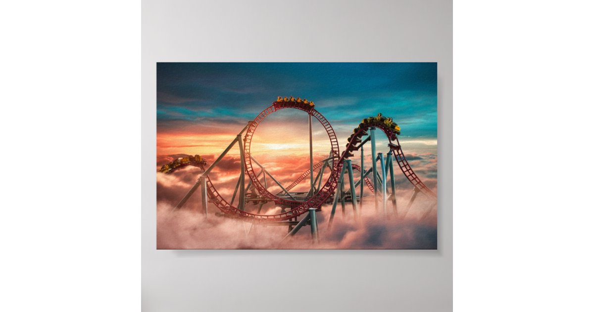 Roller coaster - amusement park poster | Zazzle