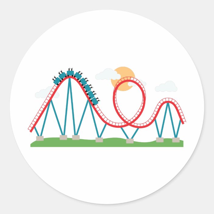Roller Coaster Classic Round Sticker | Zazzle.com