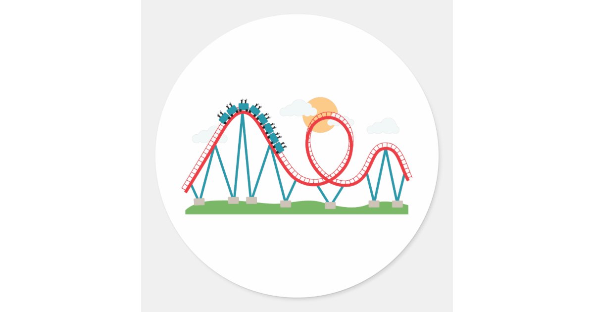 Roller Coaster Classic Round Sticker | Zazzle